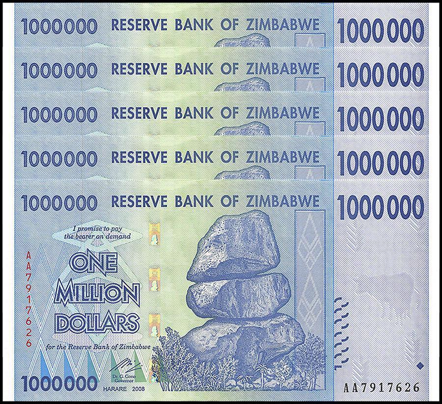 ZIMBABWE 1 MILLION DOLLAR BANKNOTE, 2008, NEW– Onehundredtrillion.com