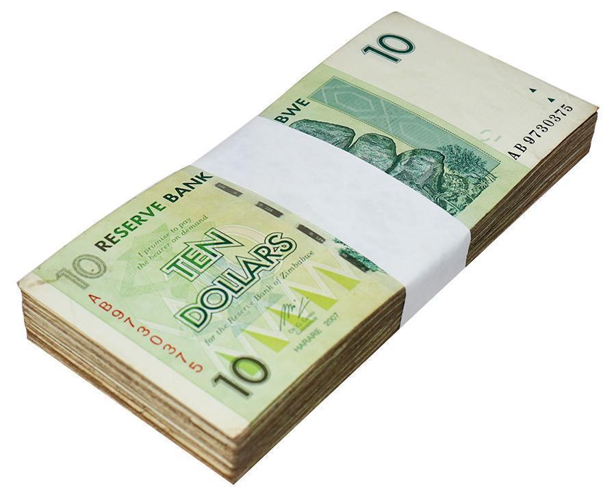 ZIMBABWE 10 DOLLAR BANKNOTE, 2007, USED– Onehundredtrillion.com