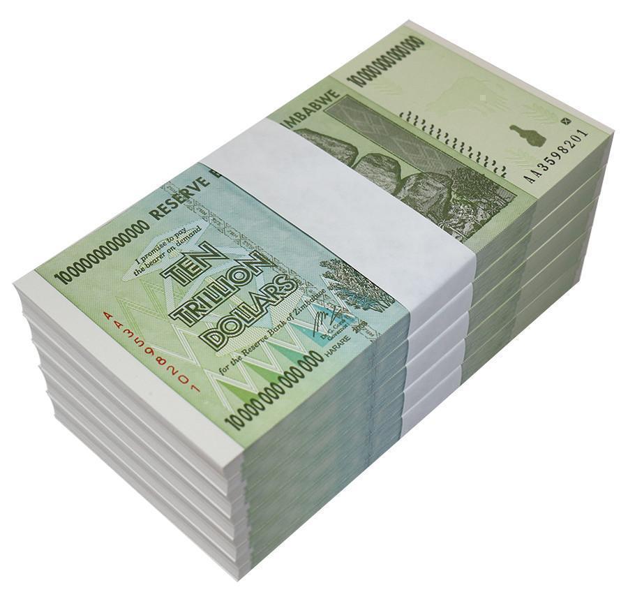 ZIMBABWE 10 TRILLION DOLLAR BANKNOTE, 2008, AA SERIES, NEW ...