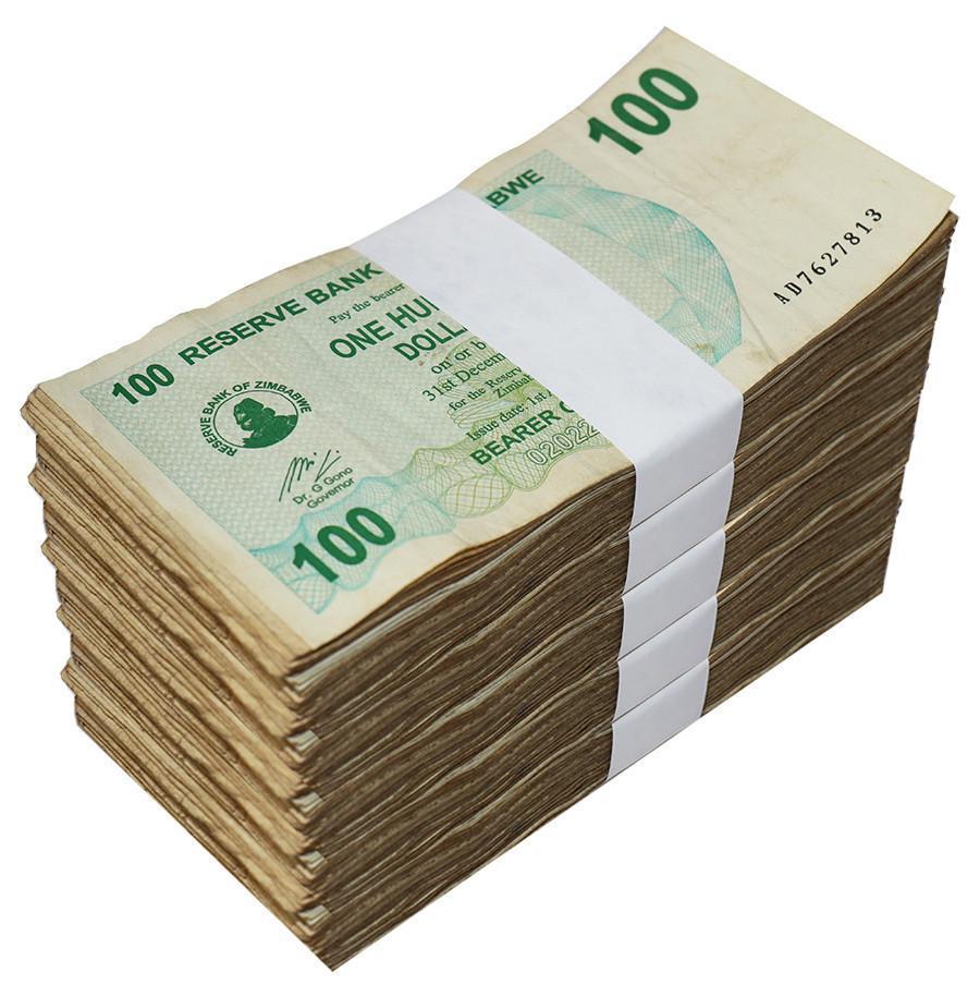 ZIMBABWE 100 DOLLAR BEARER CHEQUE, 2006, USED– Onehundredtrillion.com