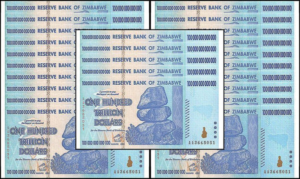ZIMBABWE 100 TRILLION DOLLAR BANKNOTE, 2008, AA SERIES, NEW ...