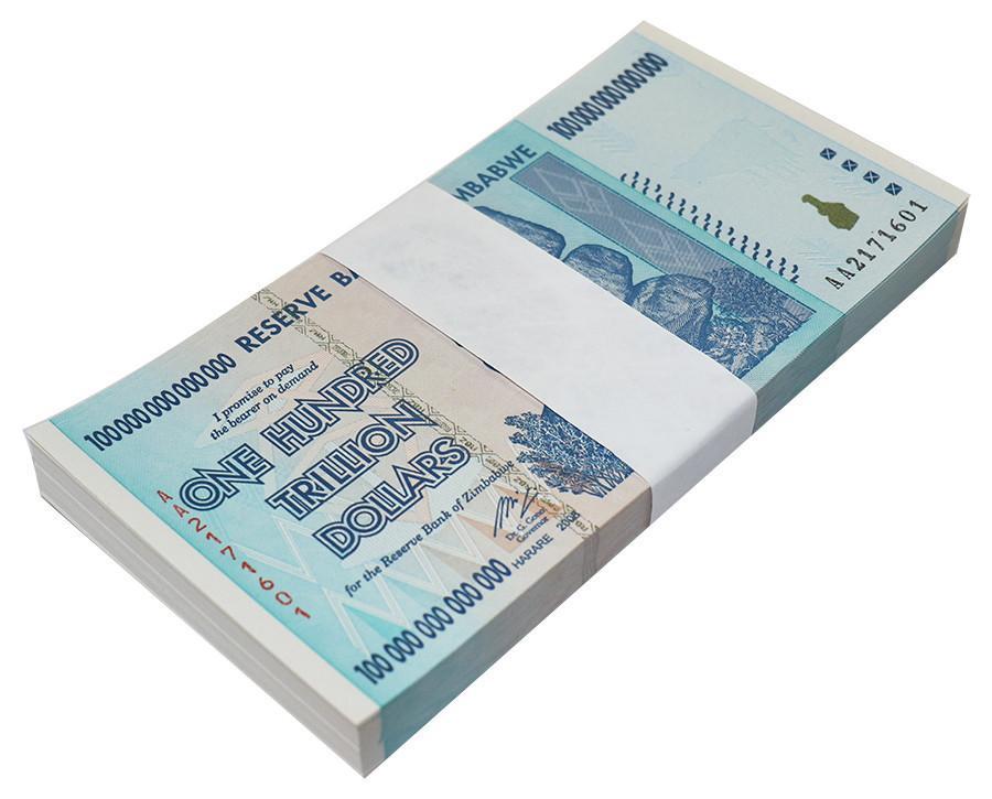 ZIMBABWE 100 TRILLION DOLLAR BANKNOTE, 2008, AA SERIES, NEW ...
