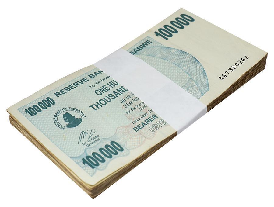 ZIMBABWE 100,000 DOLLAR BEARER CHEQUE, 2006, USED– Onehundredtrillion.com