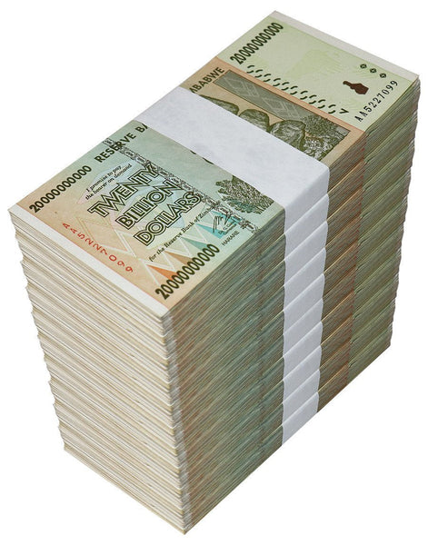 ZIMBABWE 20 BILLION DOLLAR BANKNOTE, 2008, AA SERIES, USED ...