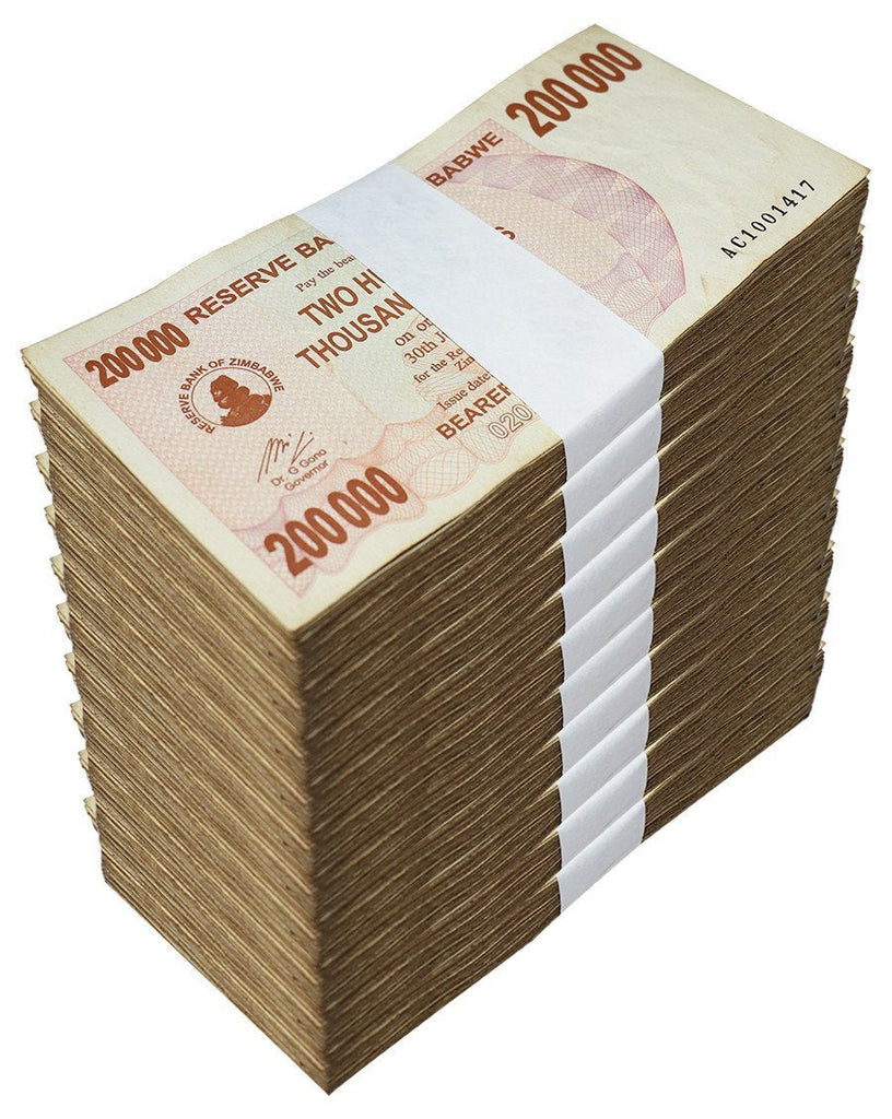 ZIMBABWE 200,000 DOLLAR BEARER CHEQUE, 2007, USED– Onehundredtrillion.com