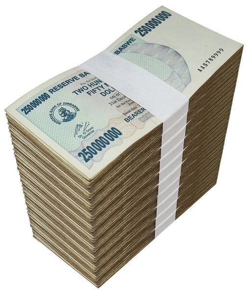 ZIMBABWE 250 MILLION DOLLAR BEARER CHEQUE, 2008, USED ...