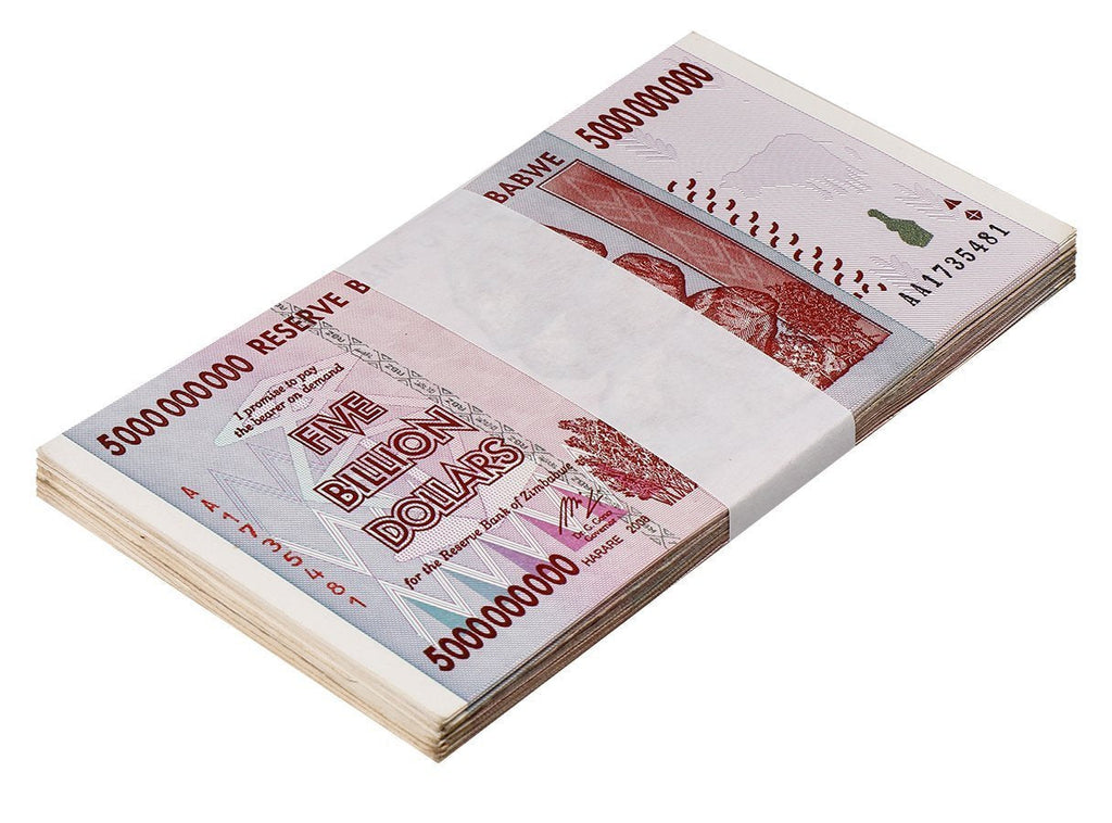 ZIMBABWE 5 BILLION DOLLAR BANKNOTE, 2008, AA SERIES, USED ...