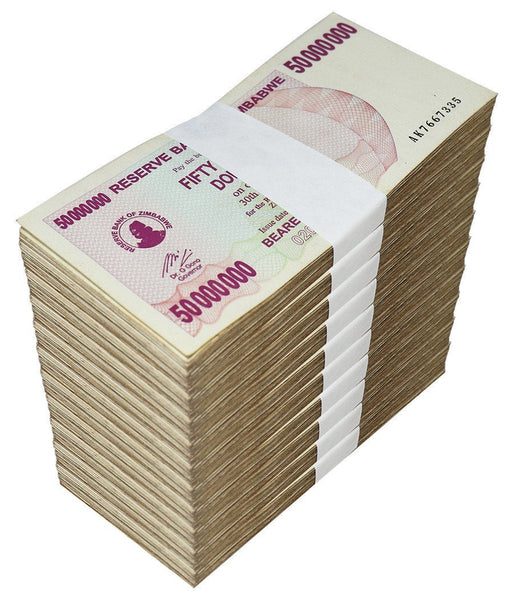 ZIMBABWE 50 MILLION DOLLAR BEARER CHEQUE, 2008, USED ...