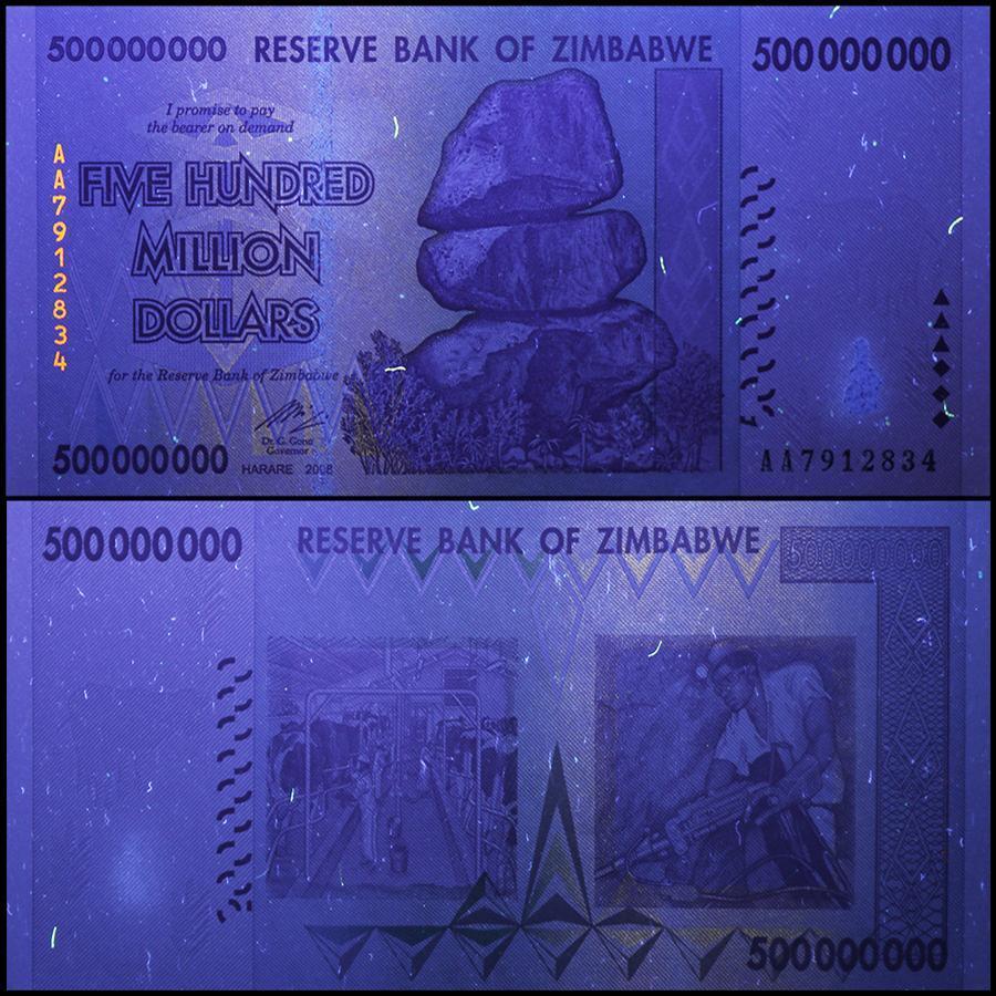 ZIMBABWE 500 MILLION DOLLAR BANKNOTE, 2008, AA SERIES, NEW ...