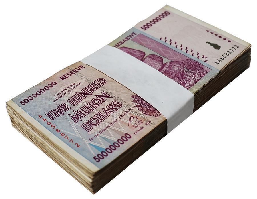 ZIMBABWE 500 MILLION DOLLAR BANKNOTE, 2008, AA SERIES, USED ...