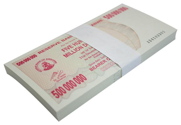ZIMBABWE 500 MILLION DOLLAR BEARER CHEQUE, 2008, NEW ...