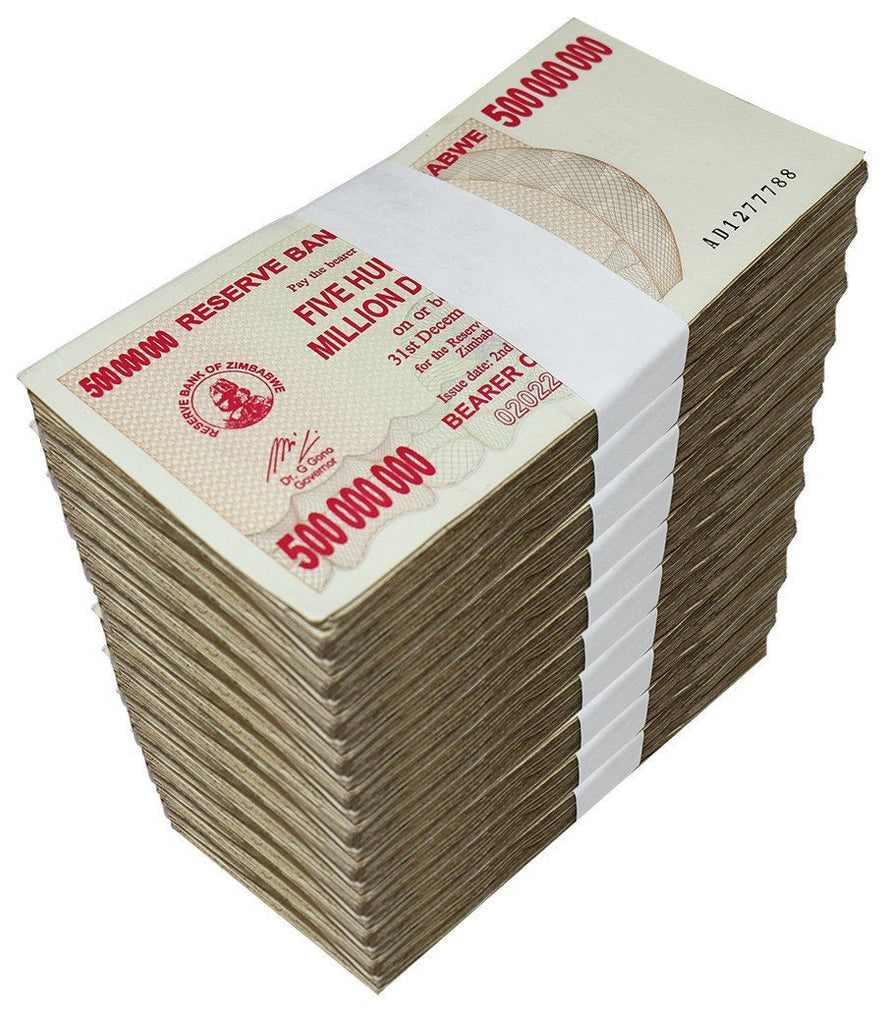 ZIMBABWE 500 MILLION DOLLAR BEARER CHEQUE, 2008, USED ...