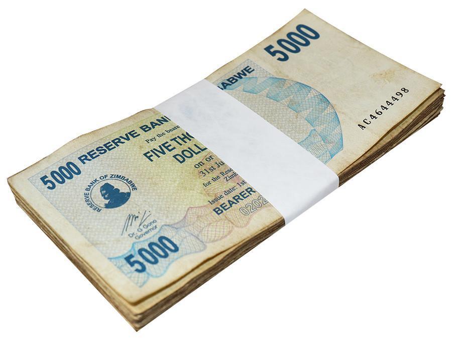 ZIMBABWE 5,000 DOLLAR BEARER CHEQUE, 2007, USED– Onehundredtrillion.com